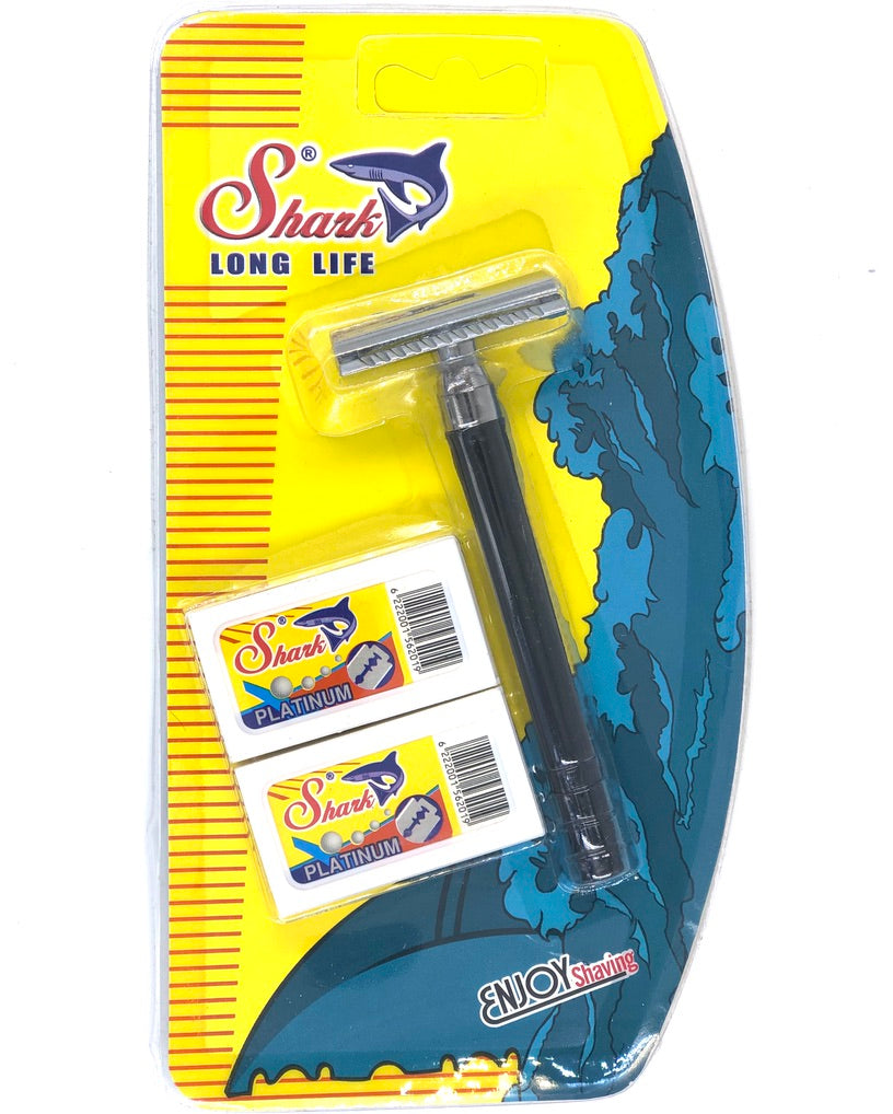 6 x Double Edge Safety Razor SHARK + 10 Shark Platinum Blades. – Razor ...